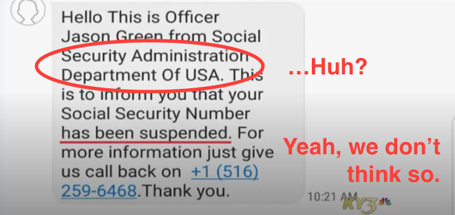 Social Security scammers taking to text to extract personal information ...